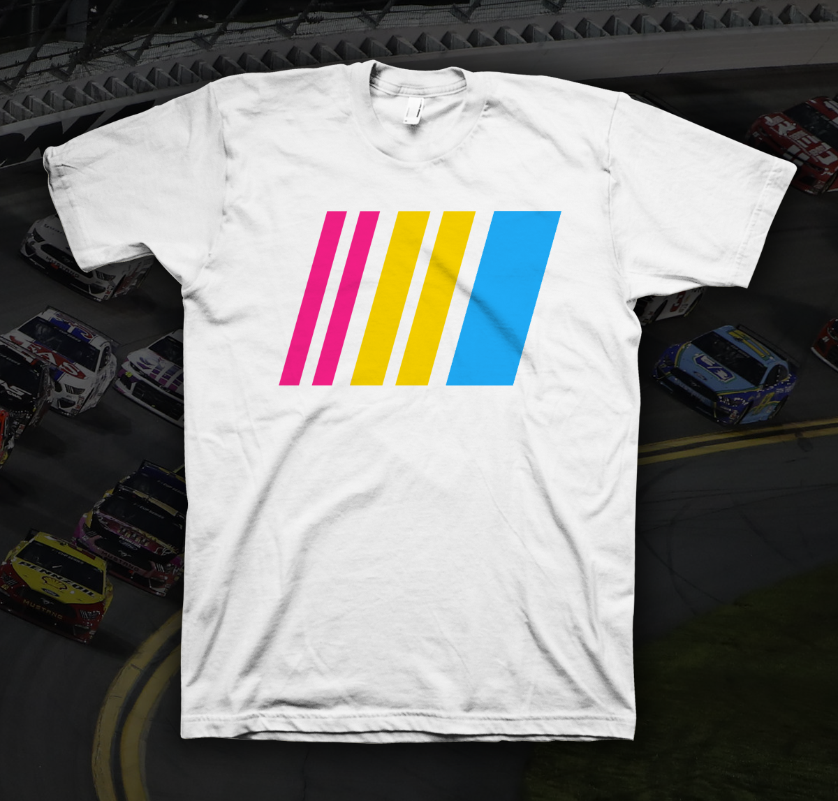 NASCAR Pansexual Pride Logo T-Shirt - Vortex Diecast
